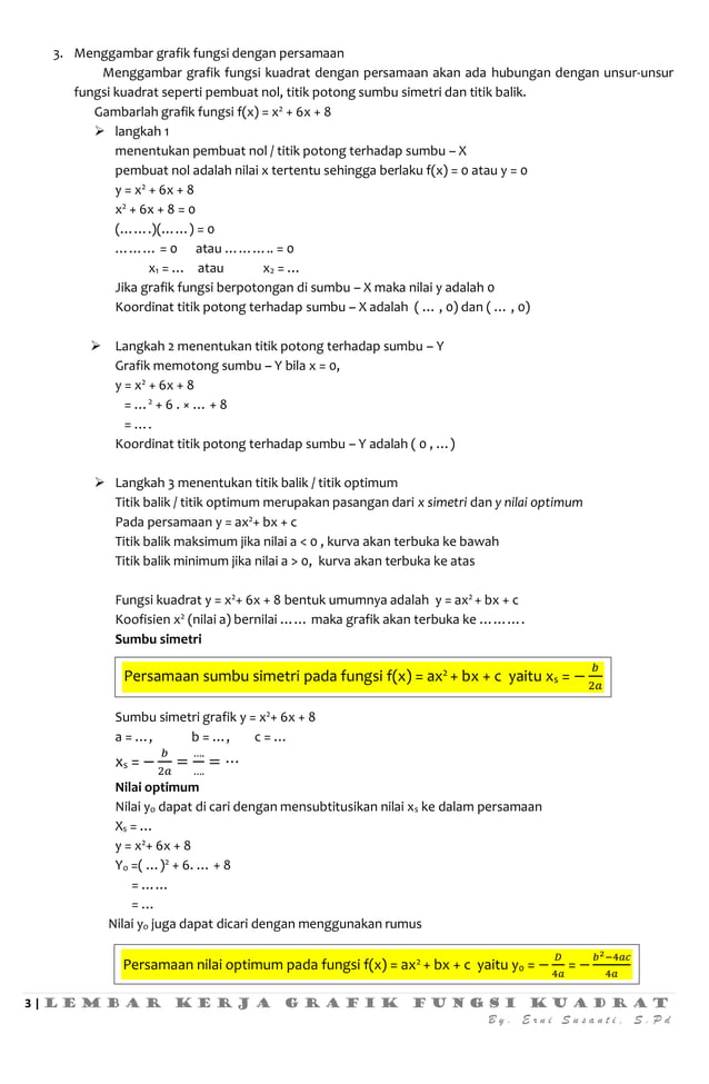 LKPD Fungsi Kuadrat | PDF
