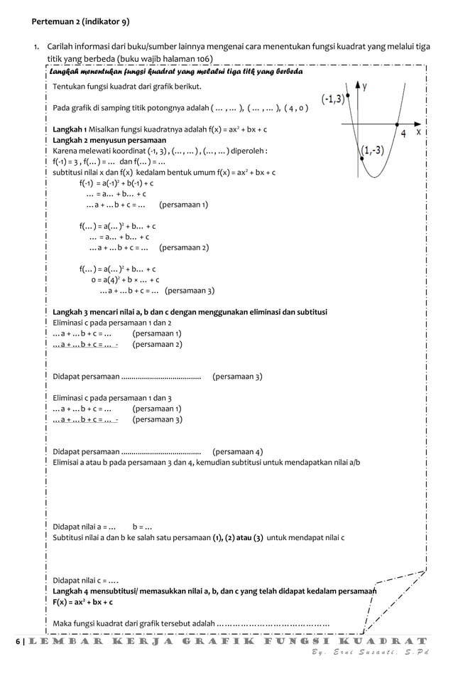 LKPD Fungsi Kuadrat | PDF