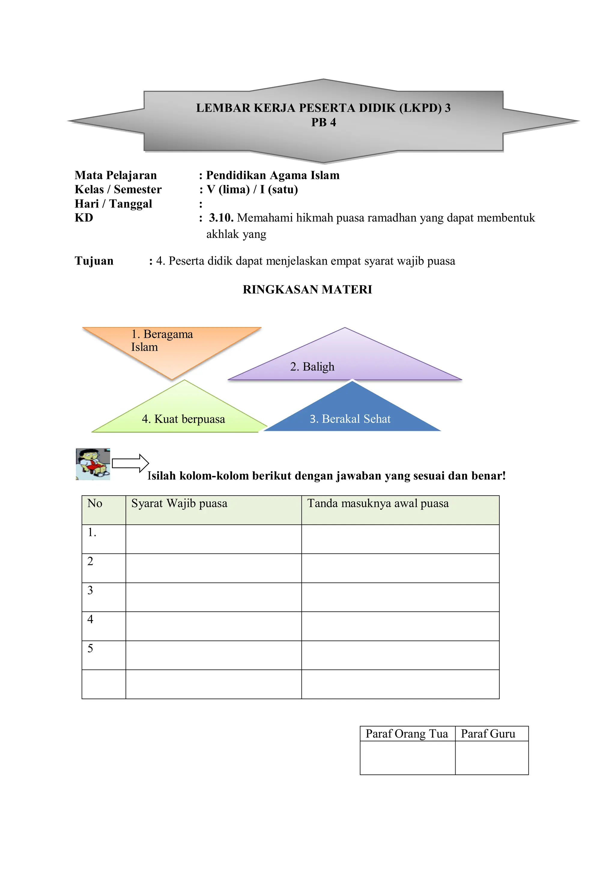 LKPD KELAS 5. lembar kerja peserta didik | PDF