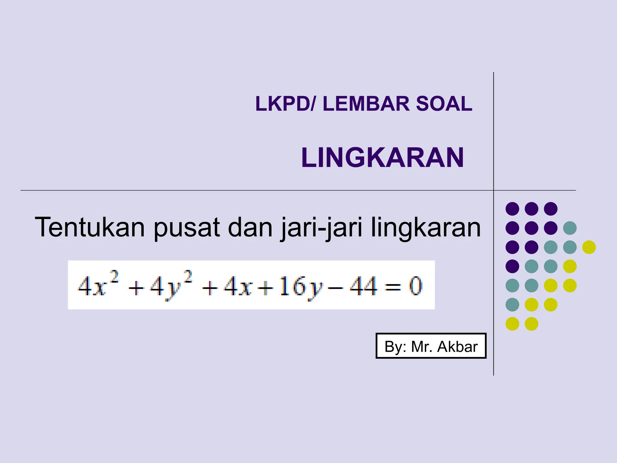 LKPD LINGKARAN MATEMATIKA TINGKAT LANJUT KELAS XII | PPT