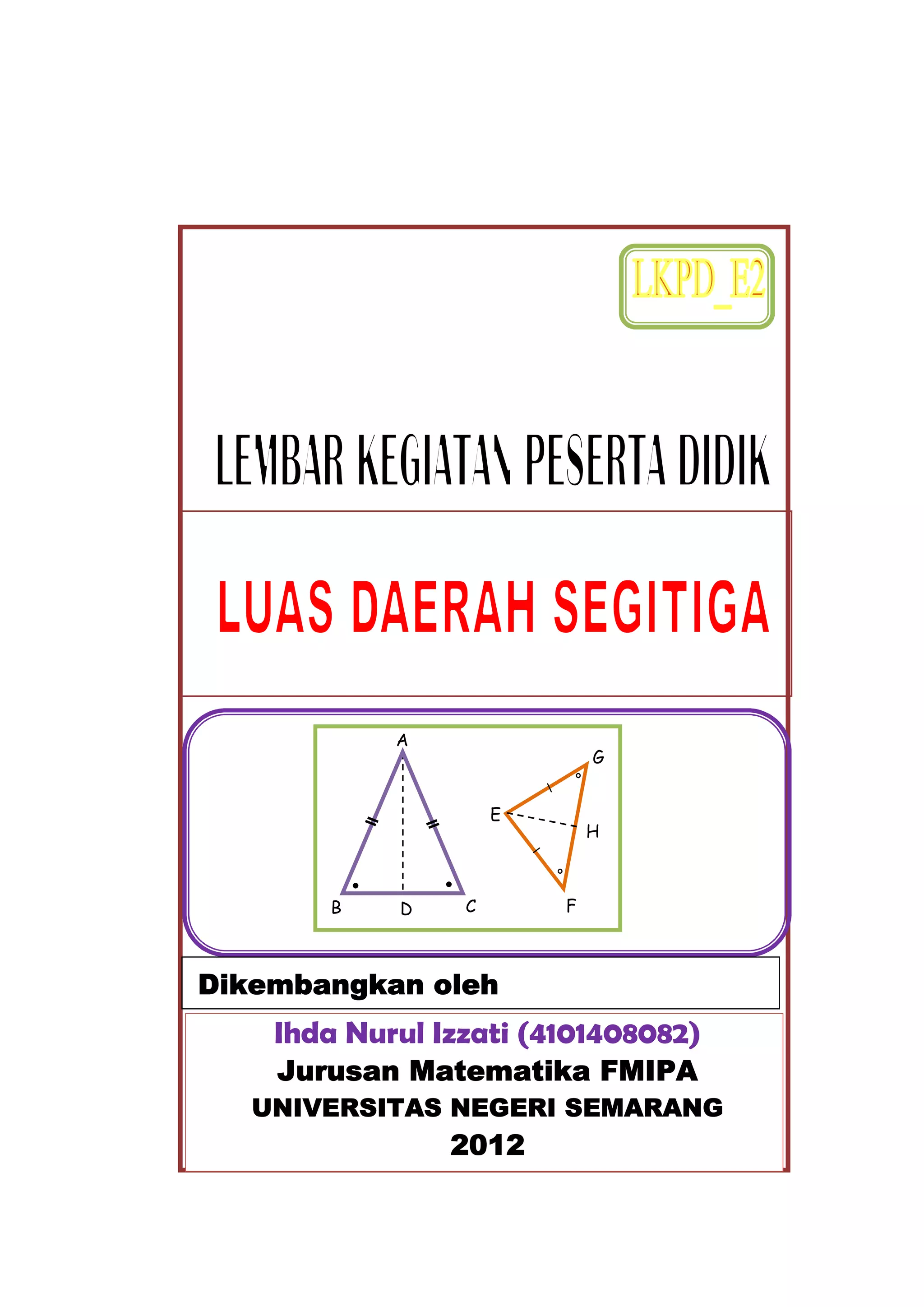 Lkpd luas segitiga | PDF