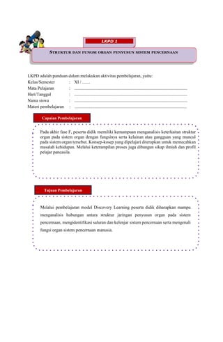 LKPD KELAS XI Microteaching Sistem Pencernaan | DOCX