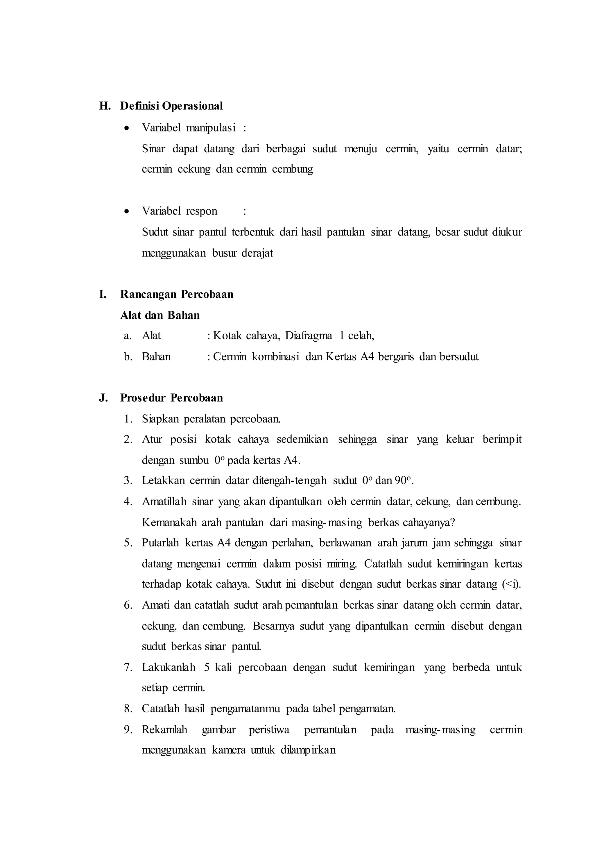 Lkpd pemantulan | DOCX