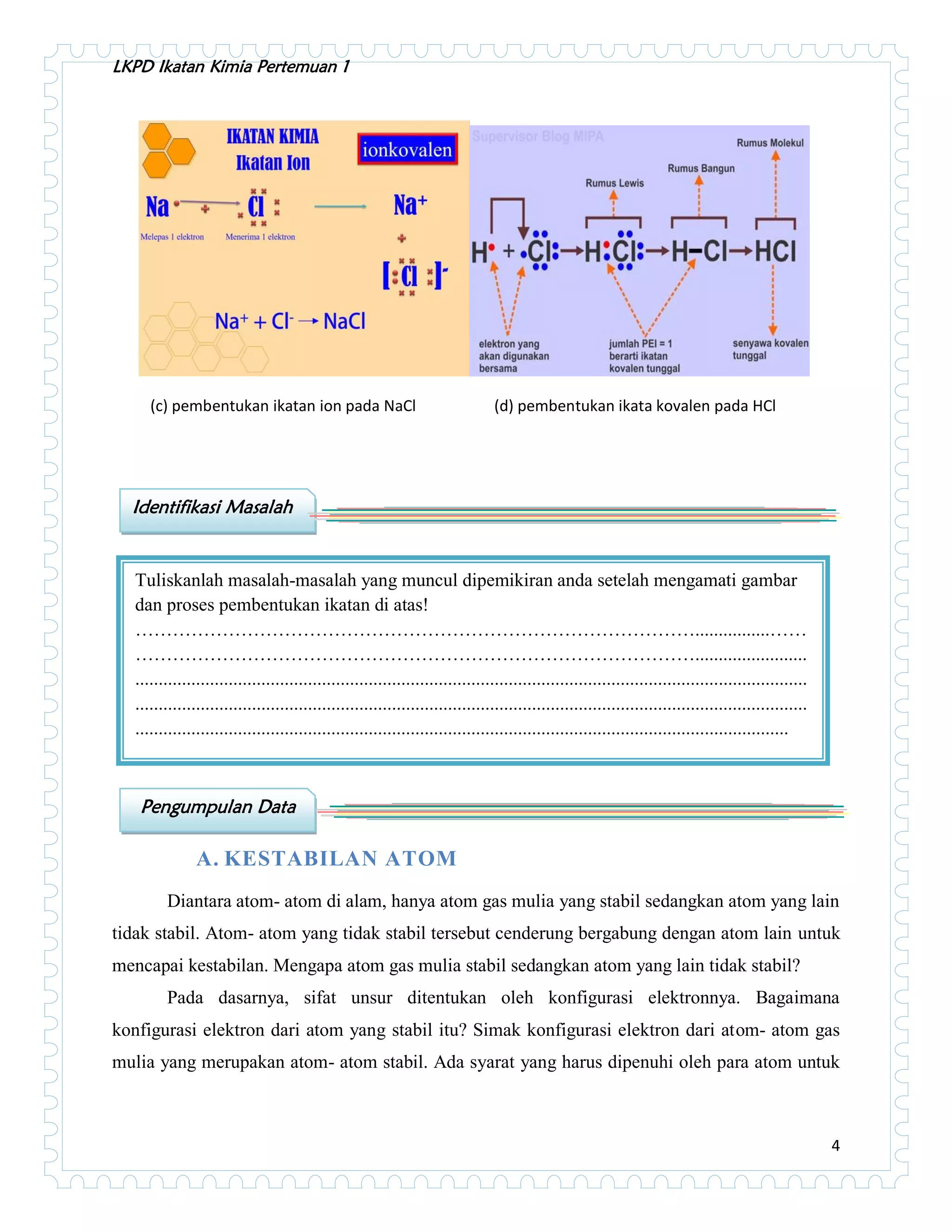 Lkpd ppl ikatan kimia pertemuan 1 (mg)docx | PDF