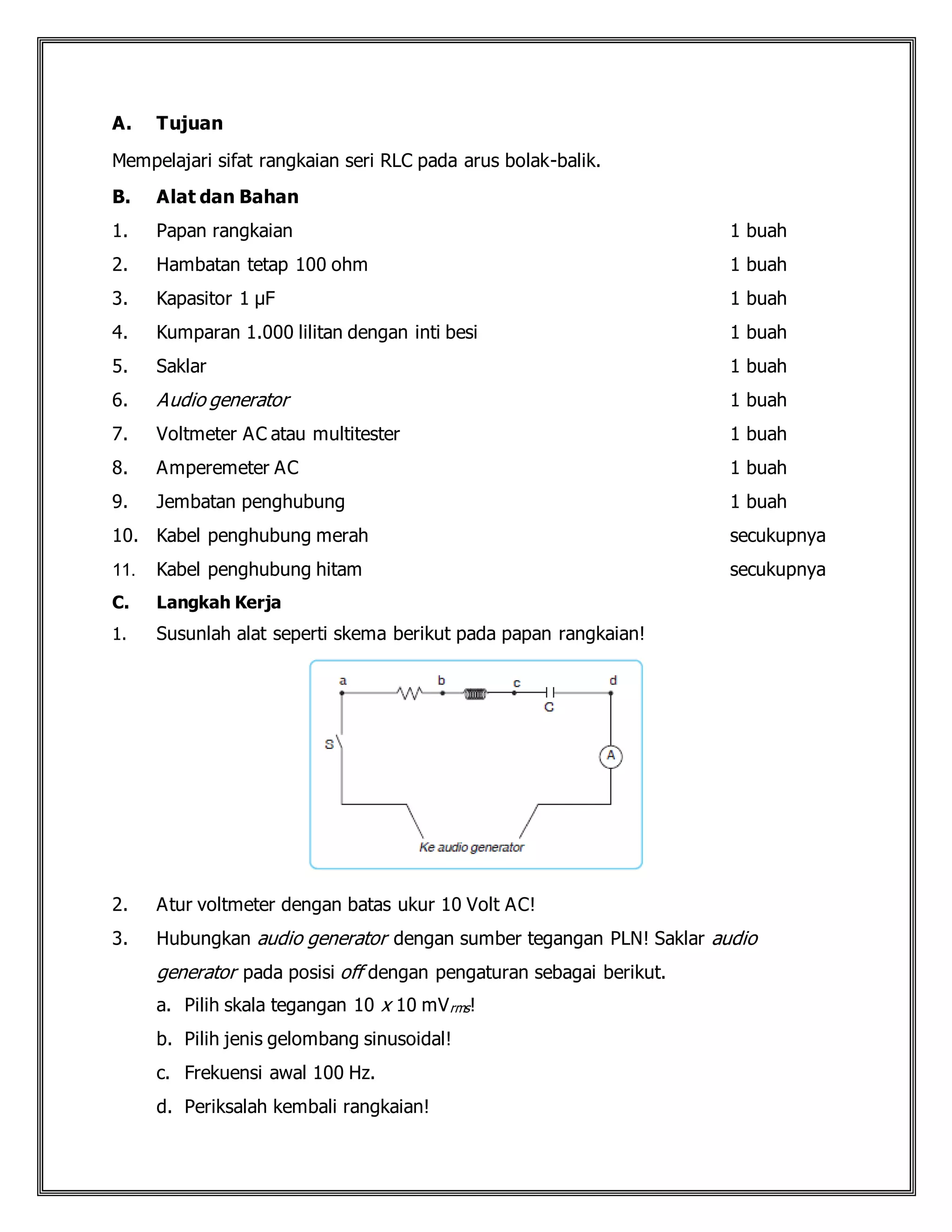 Lkpd rangkaian rlc | DOCX