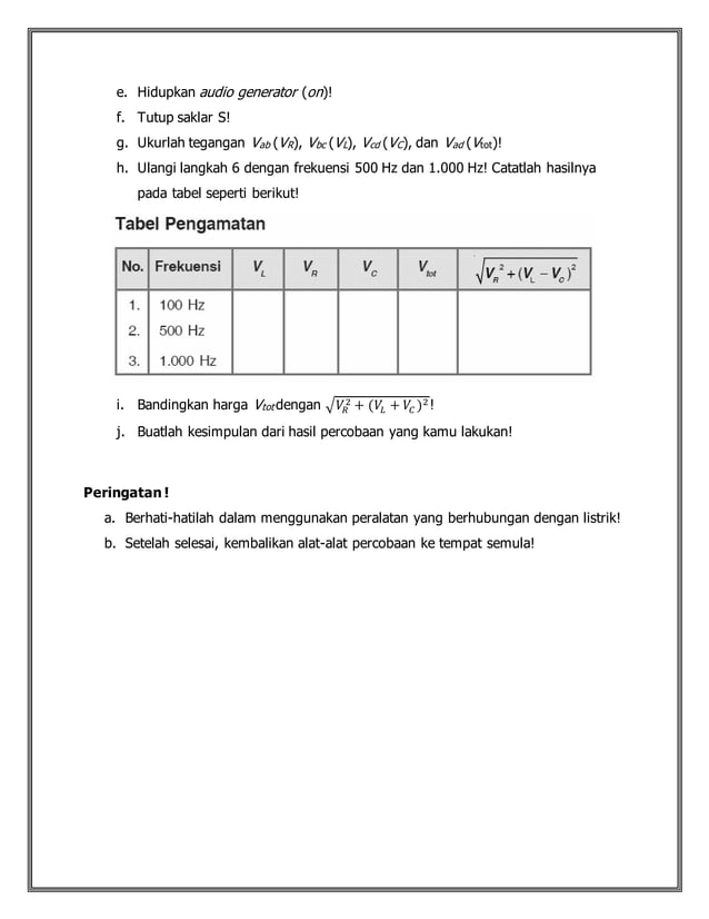 Lkpd rangkaian rlc | PDF