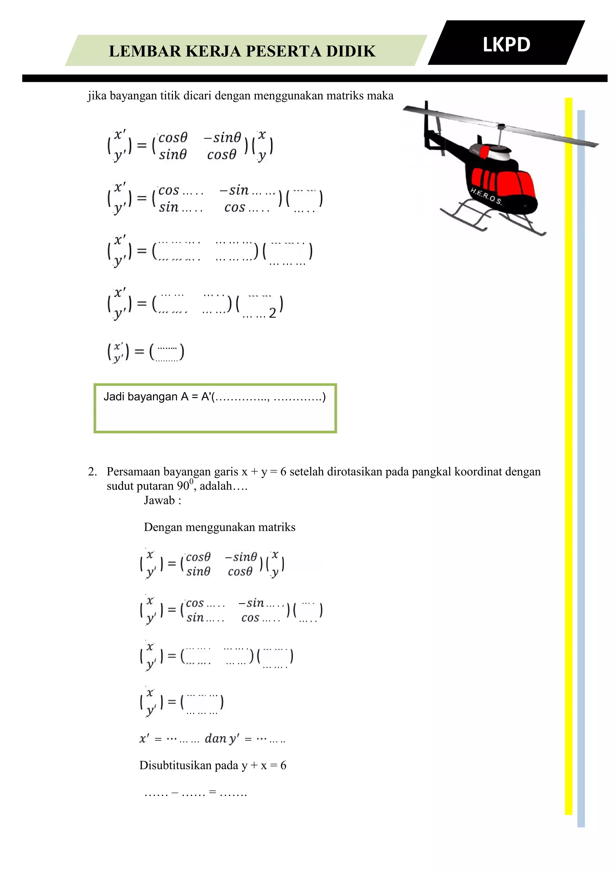 Lkpd rotasi geometri transformasi | PDF