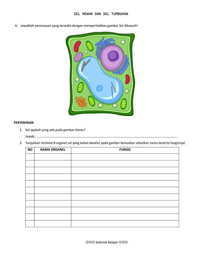 Materi SMP Kelas 8 LKPD sel hewan dan sel tumbuhan 8E.pdf