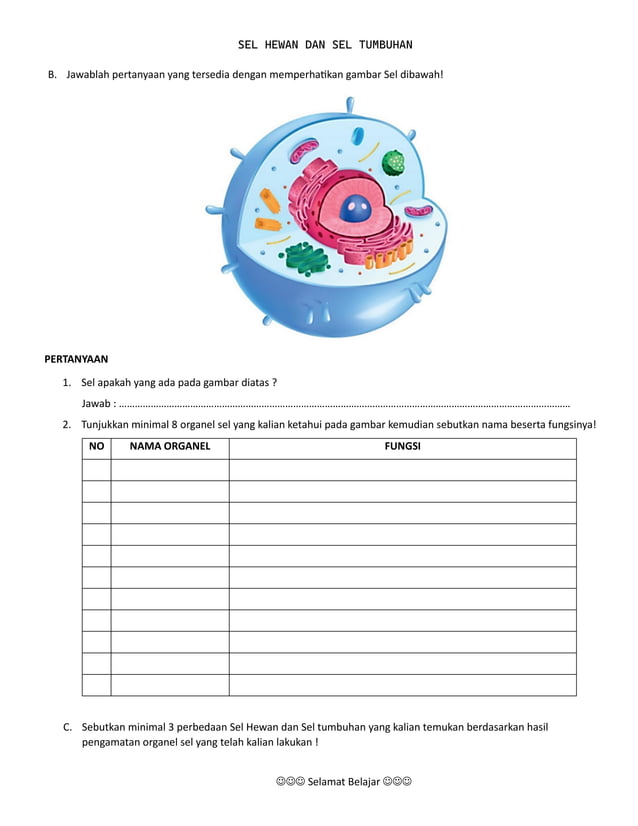 Materi SMP Kelas 8 LKPD sel hewan dan sel tumbuhan 8E.pdf