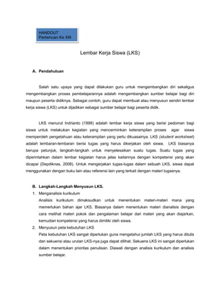 Handout | Lks | PDF