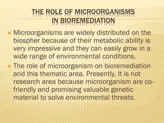 The Role of Microorganism in Bioremediation | PPT