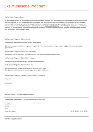 Lks muhasebe-programi | PDF