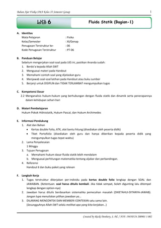 Lks fluida statis 1 | PDF