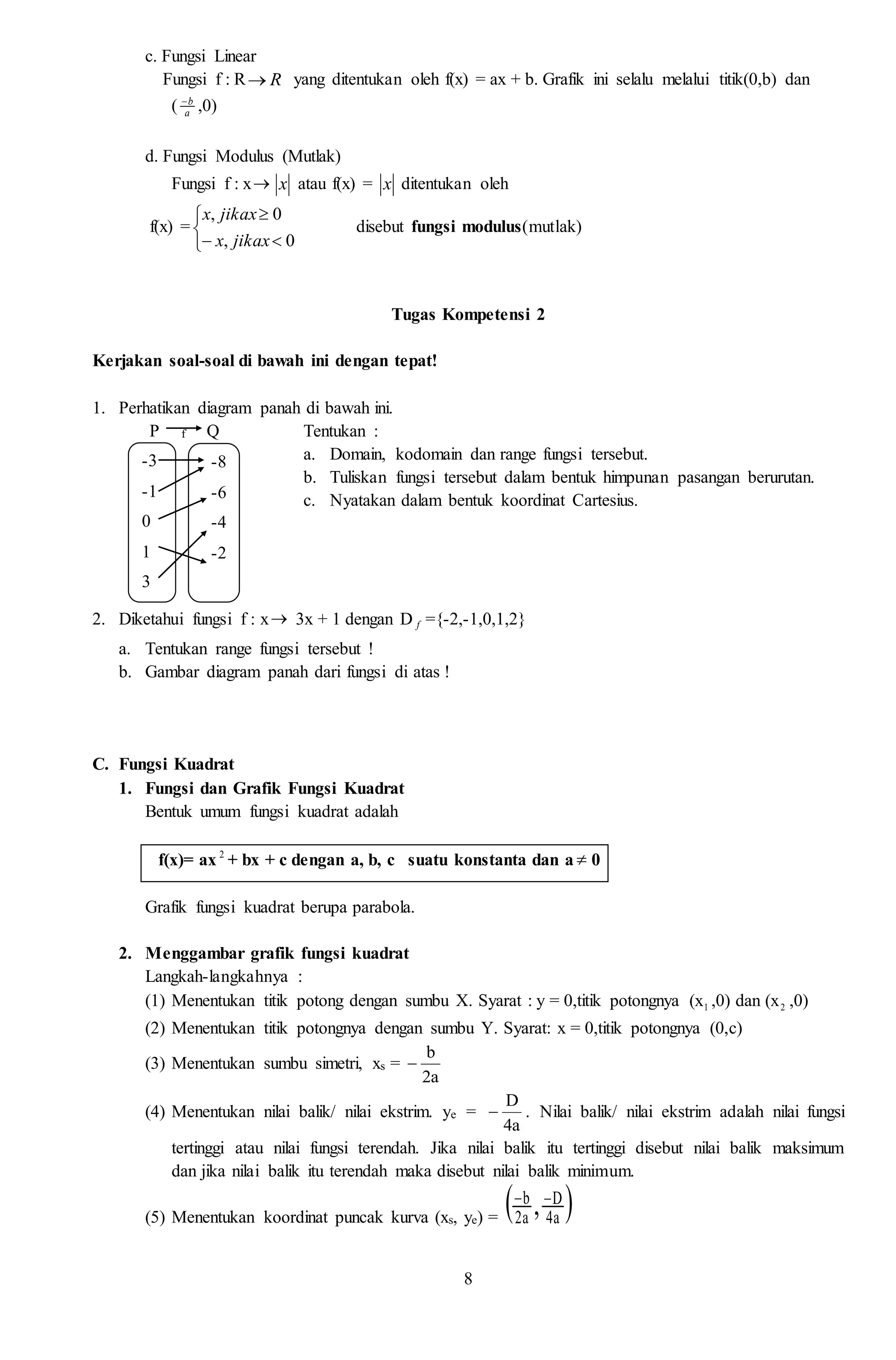 Persamaan dan Fungsi Kuadrat | DOCX