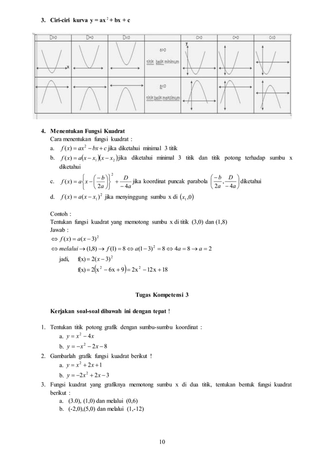 Persamaan dan Fungsi Kuadrat | DOCX