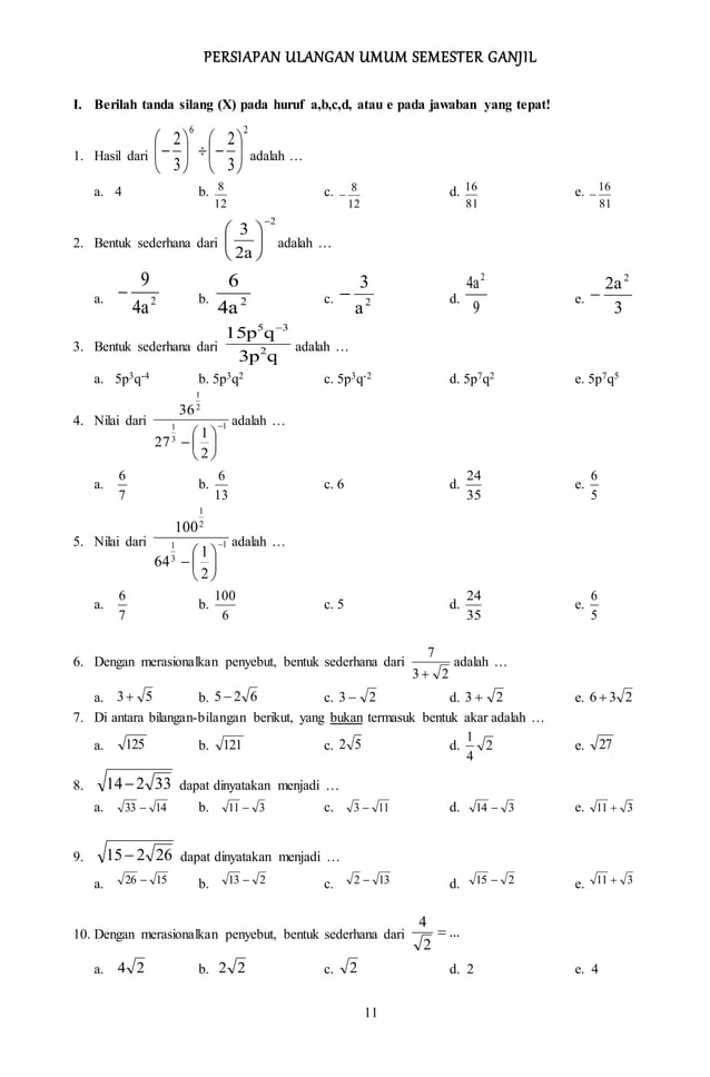 Persamaan dan Fungsi Kuadrat | DOCX