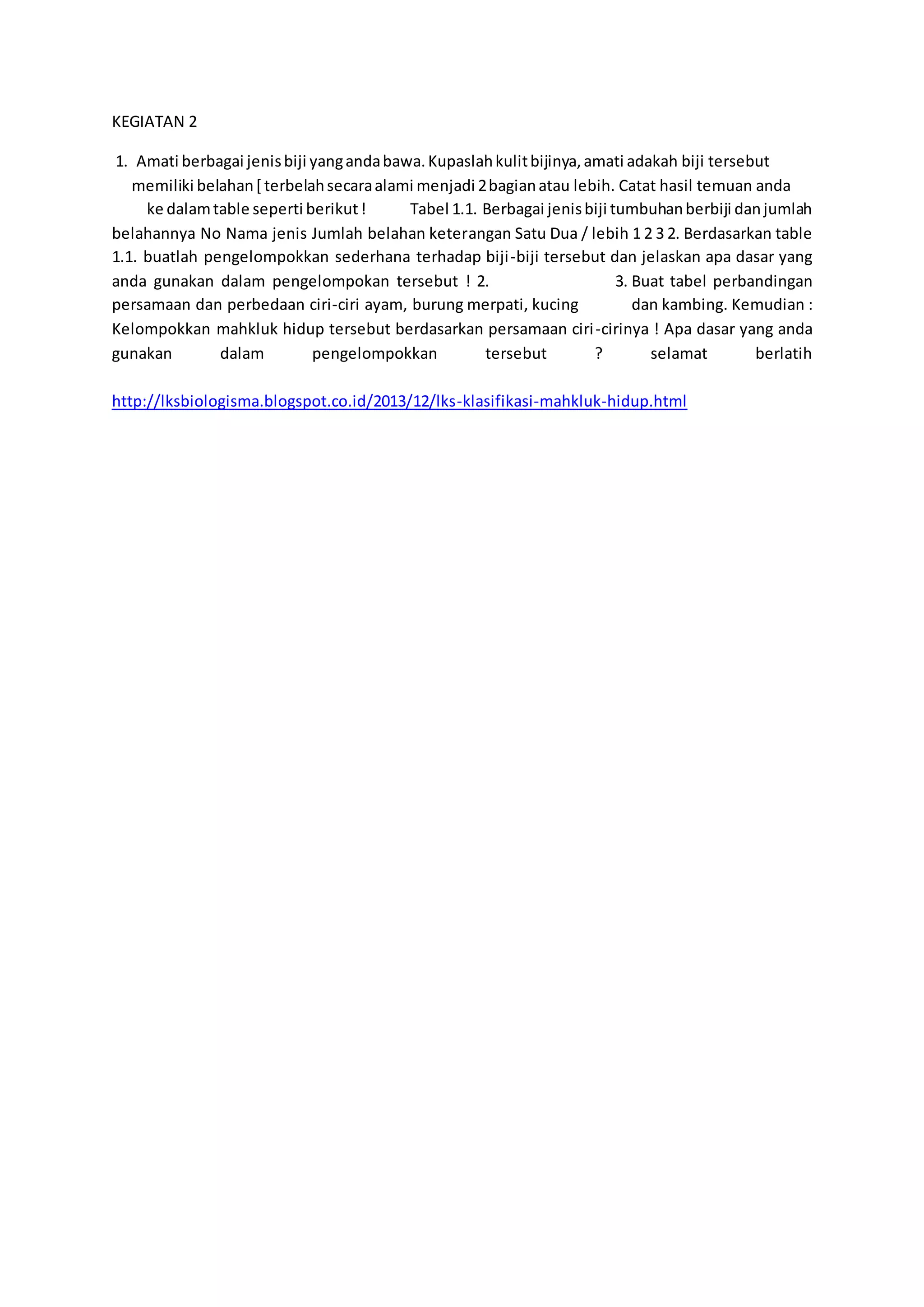 Lks biologi kelas 10 | DOCX