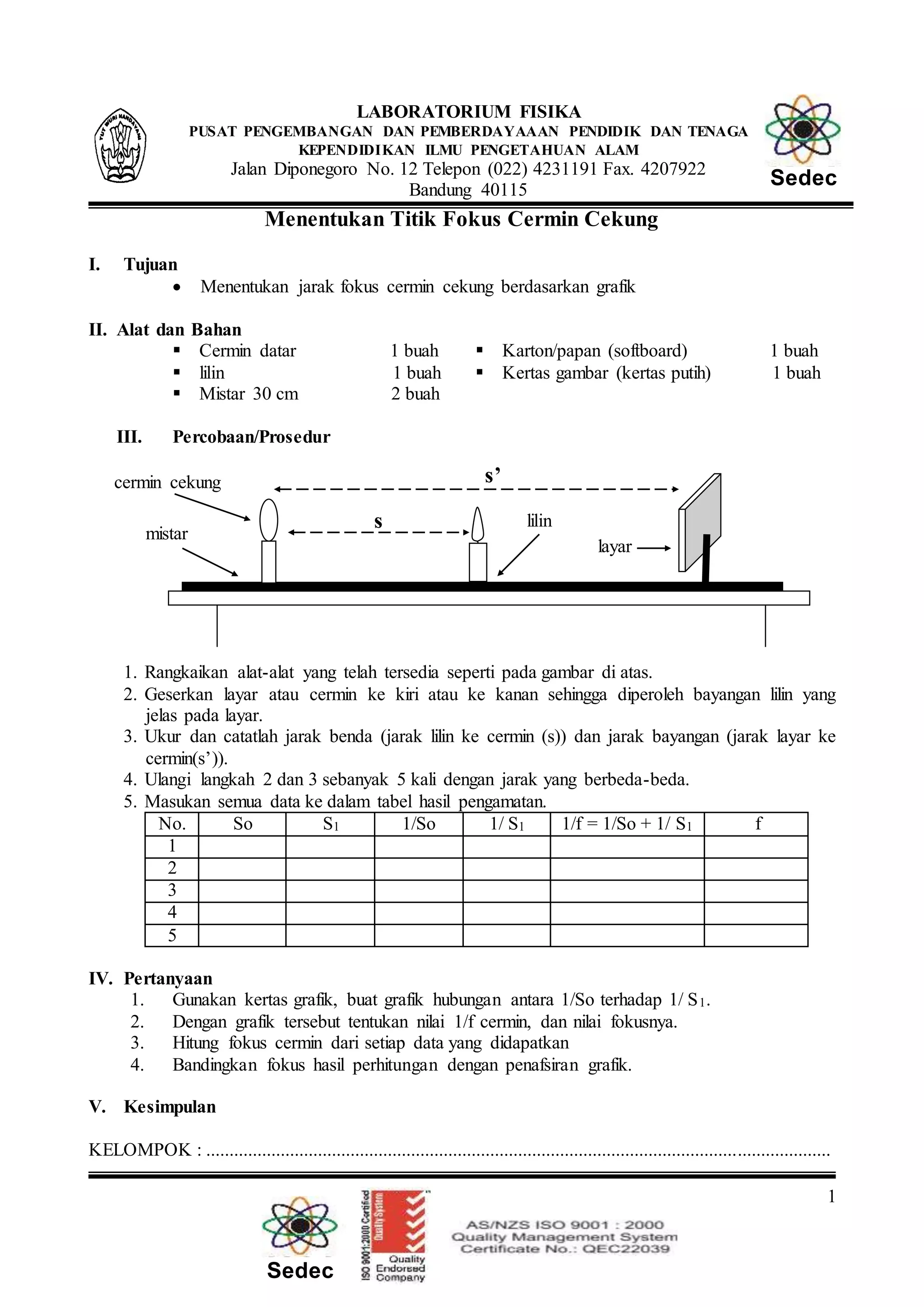 Lks cermin cekung | DOC