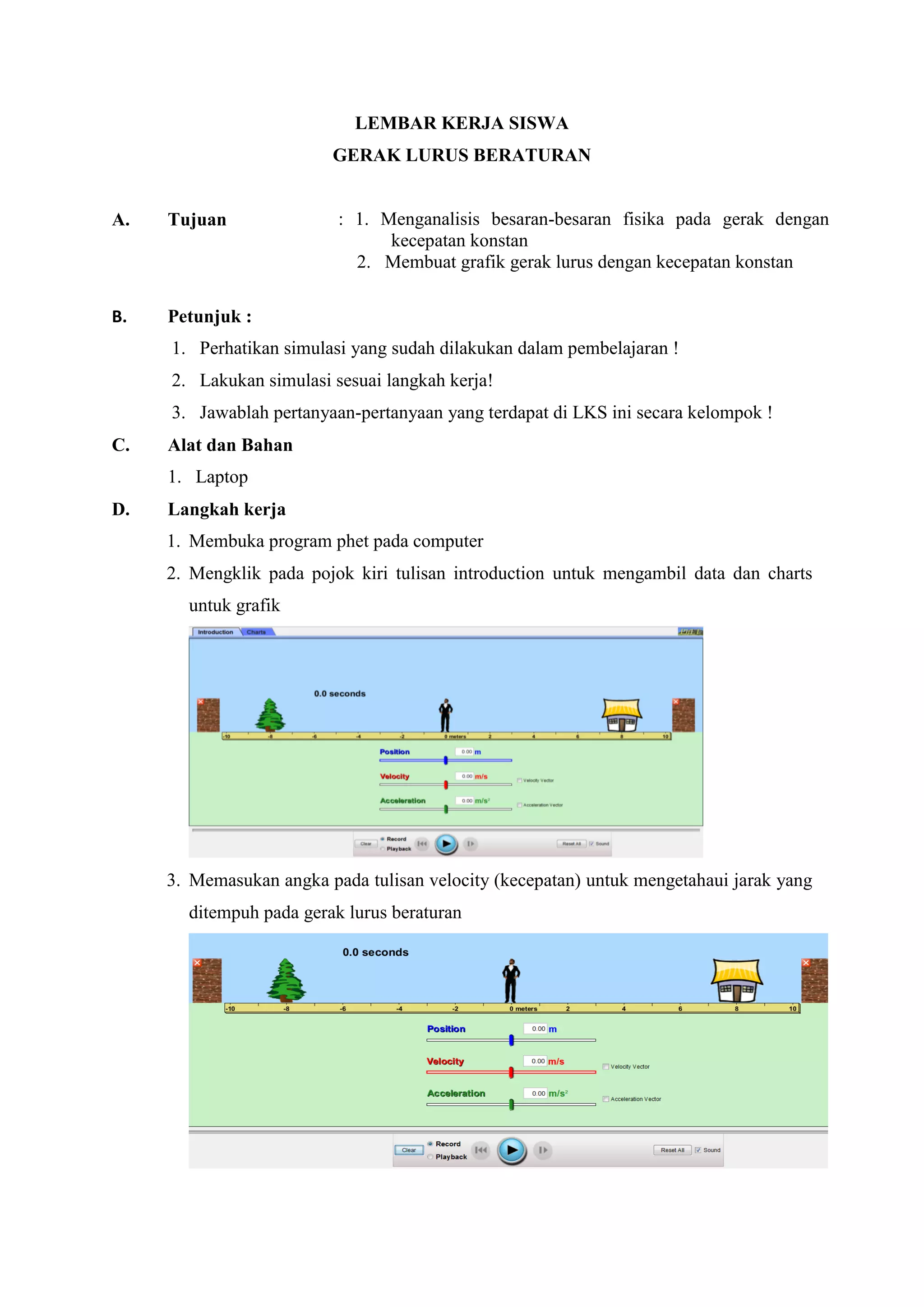 Lks gerak lurusberaturan & glbb | PDF