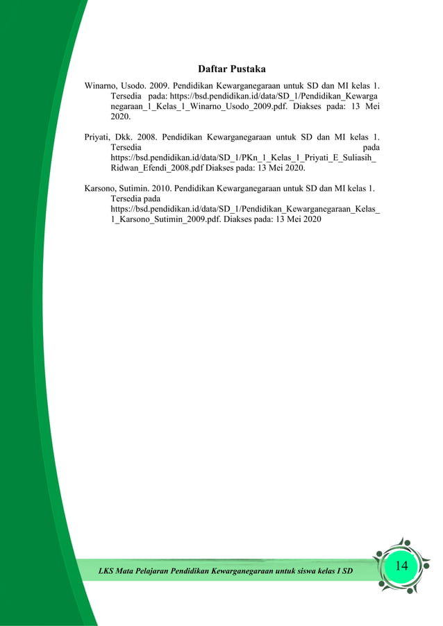 Contoh LKS Sekolah Dasar KD 1 | PDF