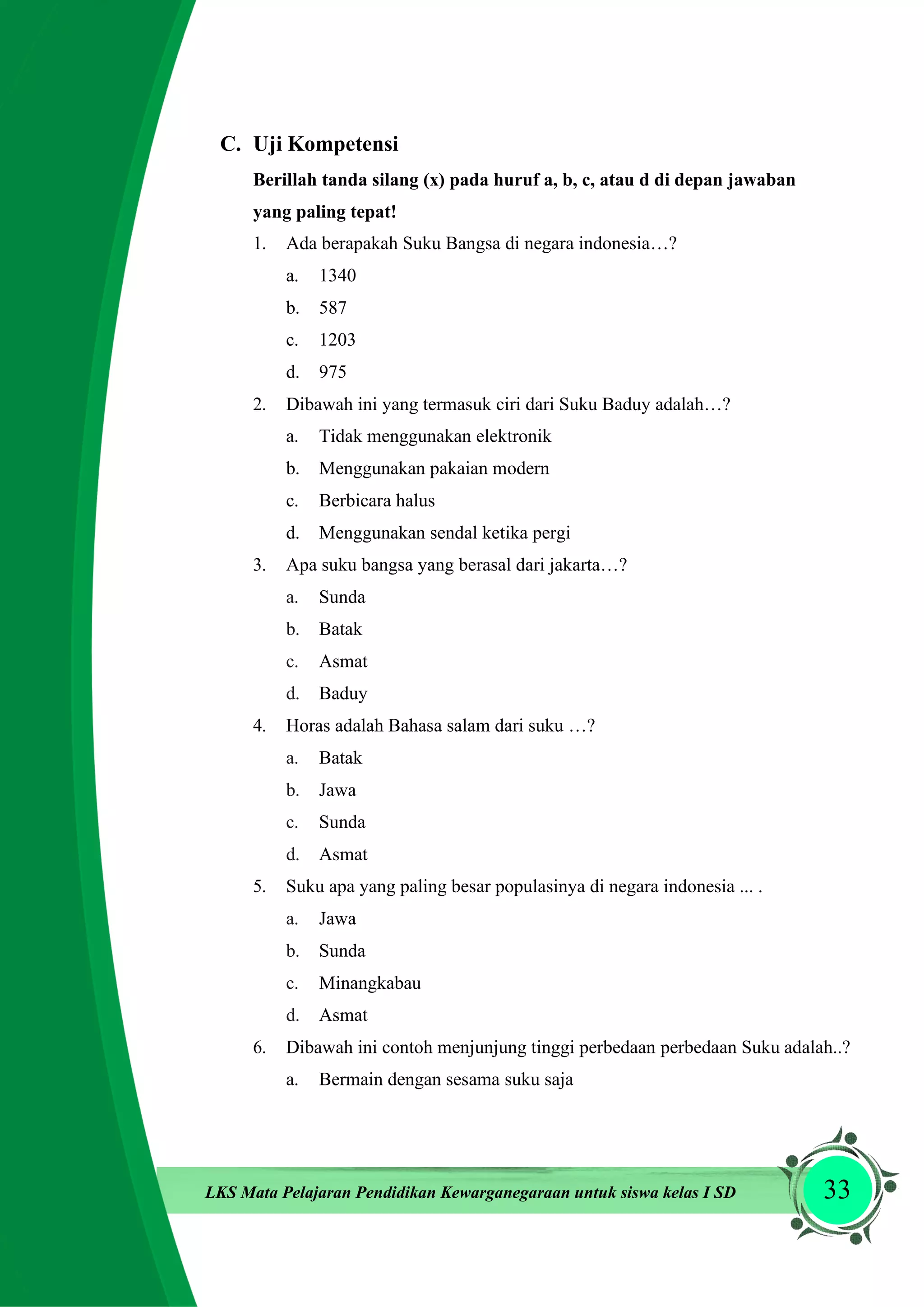 Contoh LKS Sekolah Dasar KD 3 | PDF