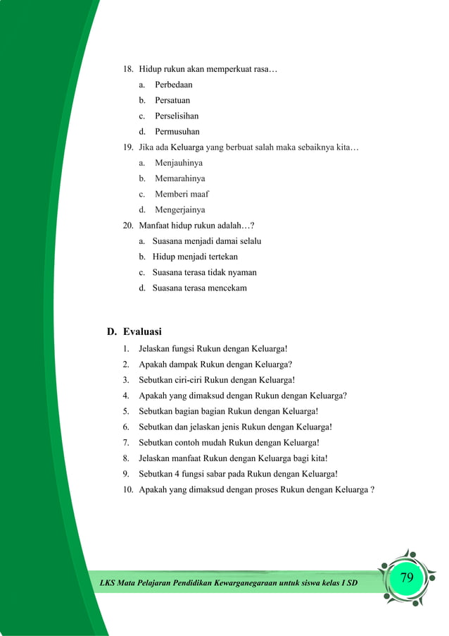Contoh LKS Sekolah Dasar KD 6 | PDF