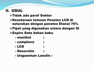 Pembuatan Resep Salep Kulit untuk kegiatan LKS SMK | PPTX