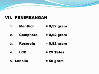 Pembuatan Resep Salep Kulit untuk kegiatan LKS SMK | PPTX