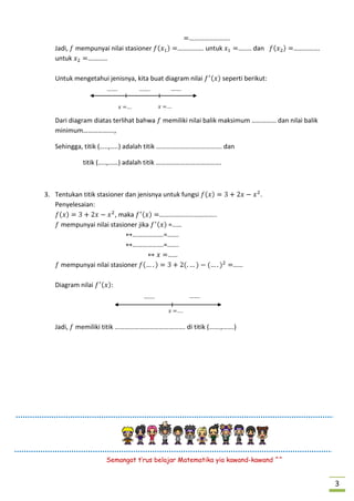 Lks nilai stasioner dan jenisnya matematika kelas x1 | PDF