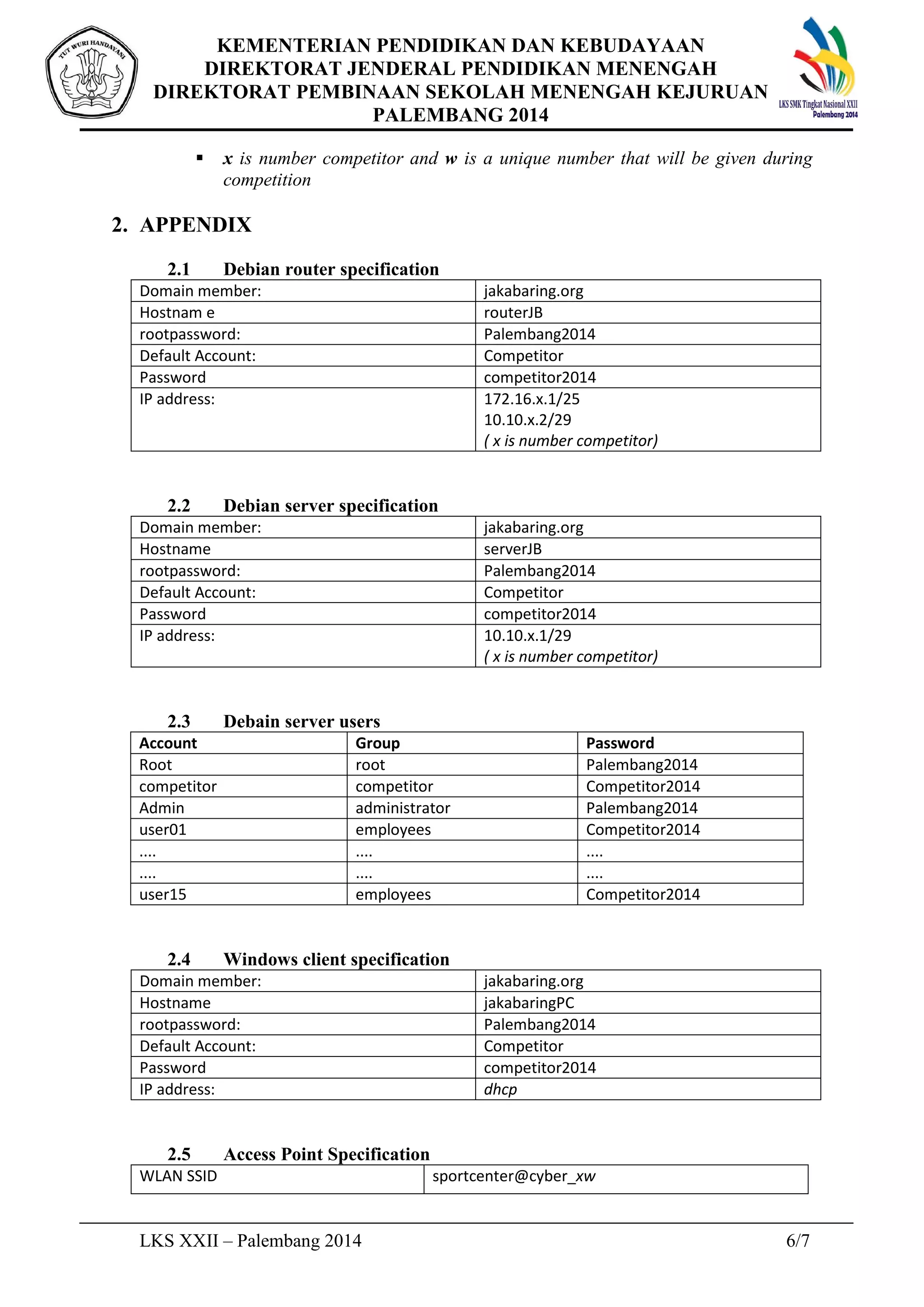 Contoh Soal LKS IT Network 2014 Di Palembang Modul 1 | PDF