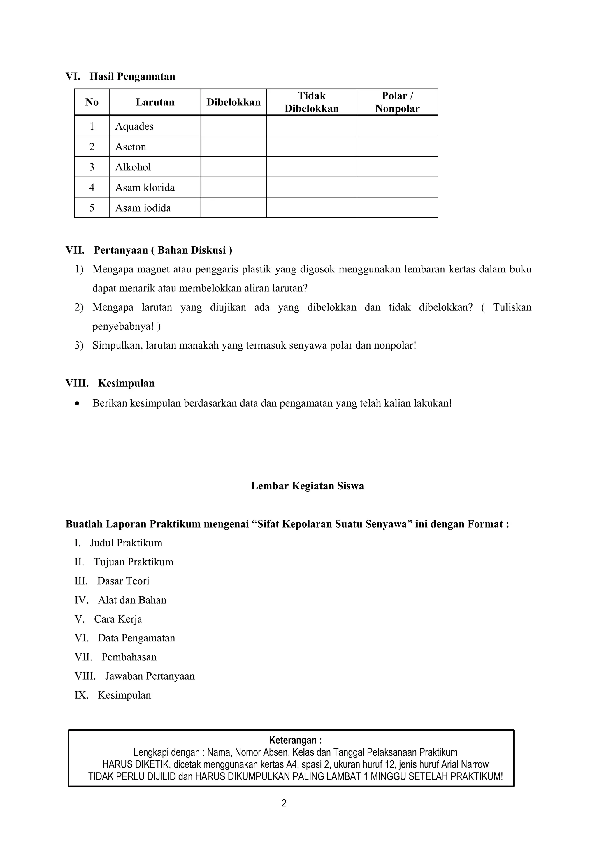 LKS praktikum kepolaran | PDF