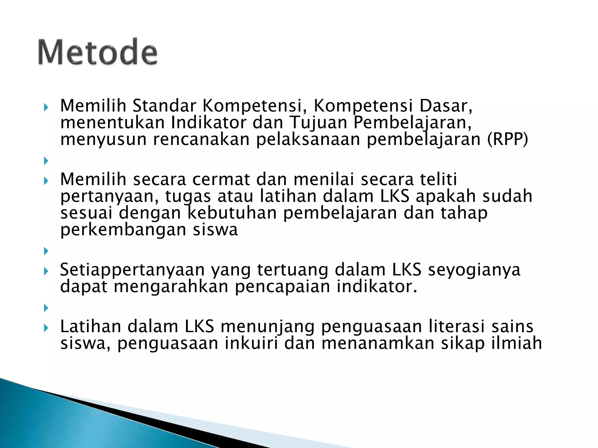 Media Pembelajaran "Lembar Kerja Siswa (LKS) "PPT | PPTX