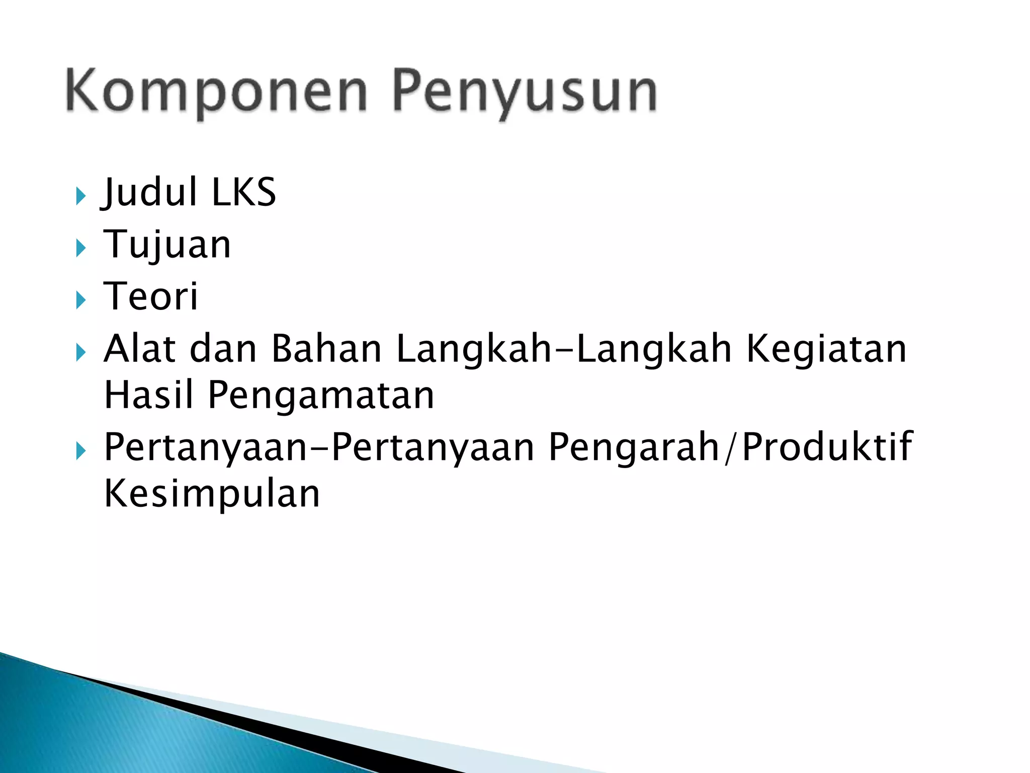 Media Pembelajaran "Lembar Kerja Siswa (LKS) "PPT | PPTX