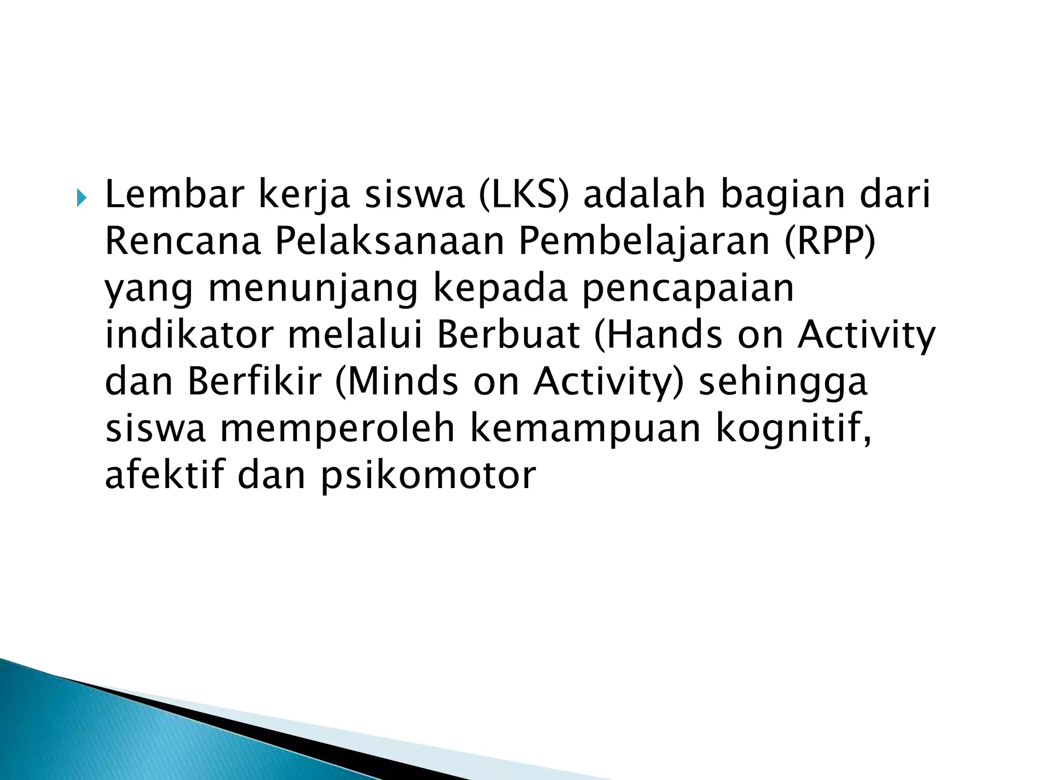 Media Pembelajaran "Lembar Kerja Siswa (LKS) "PPT | PPTX