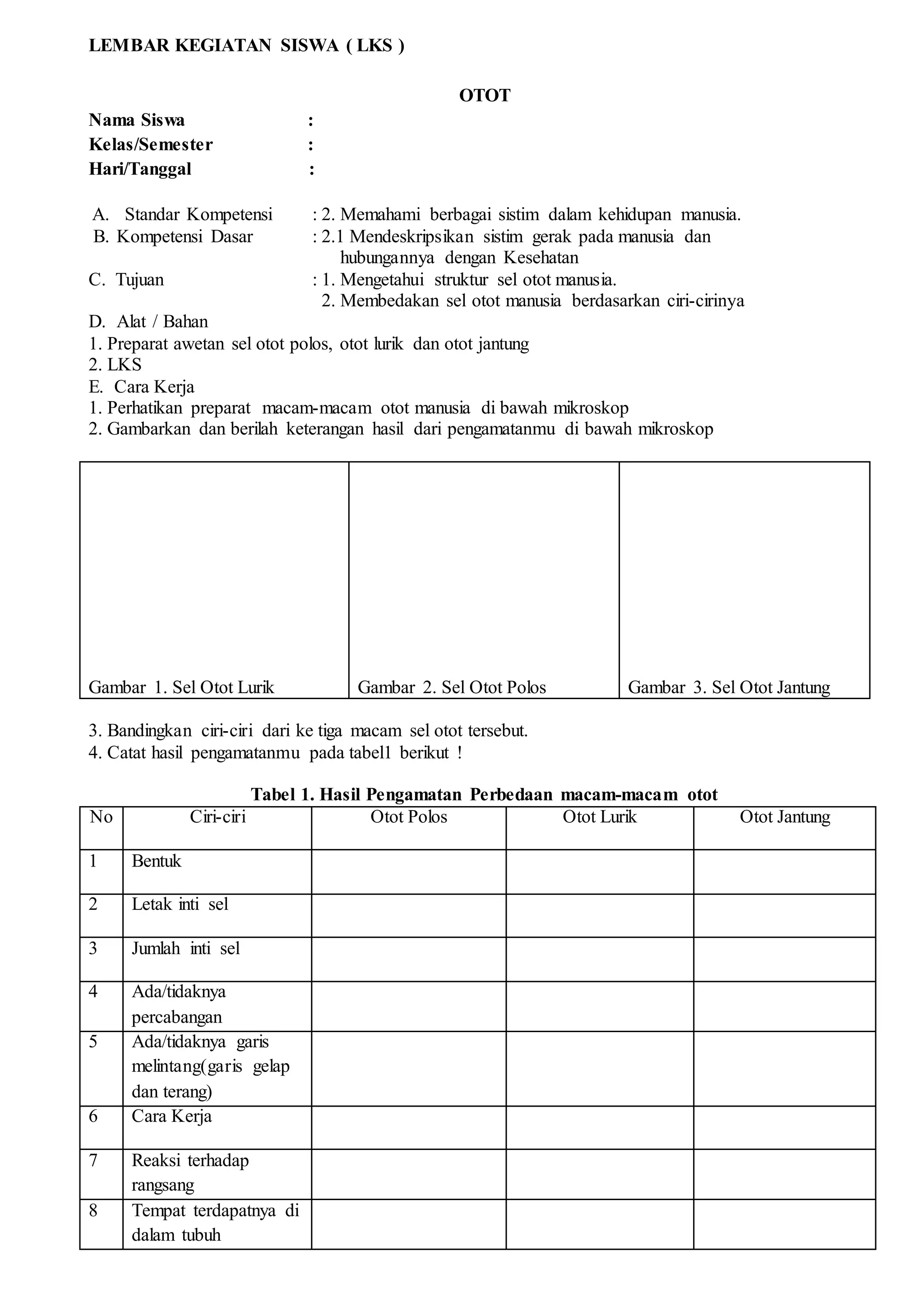 Lks sistem gerak manusia | DOCX