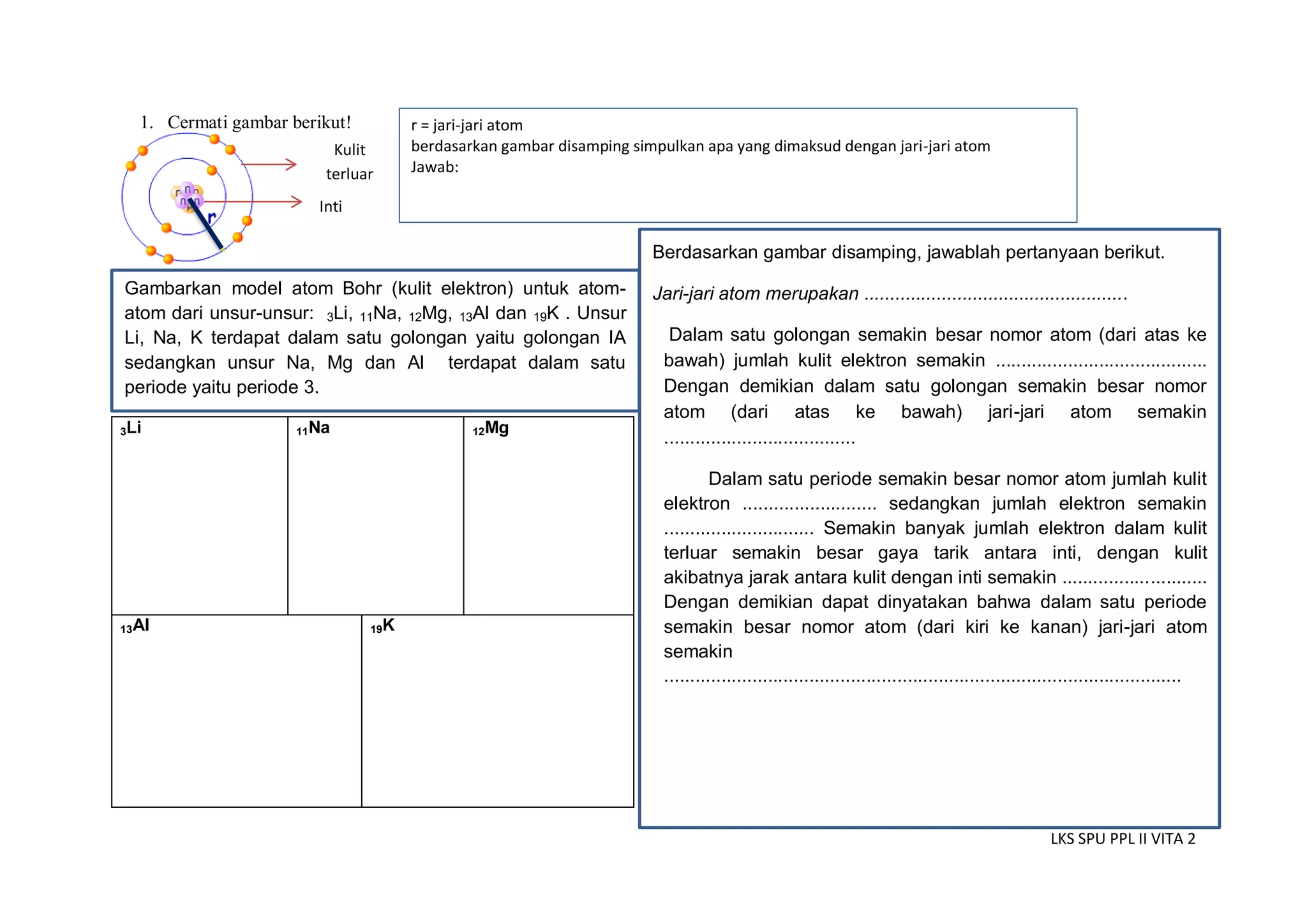 LKS sifat keperiodikan unsur | PDF