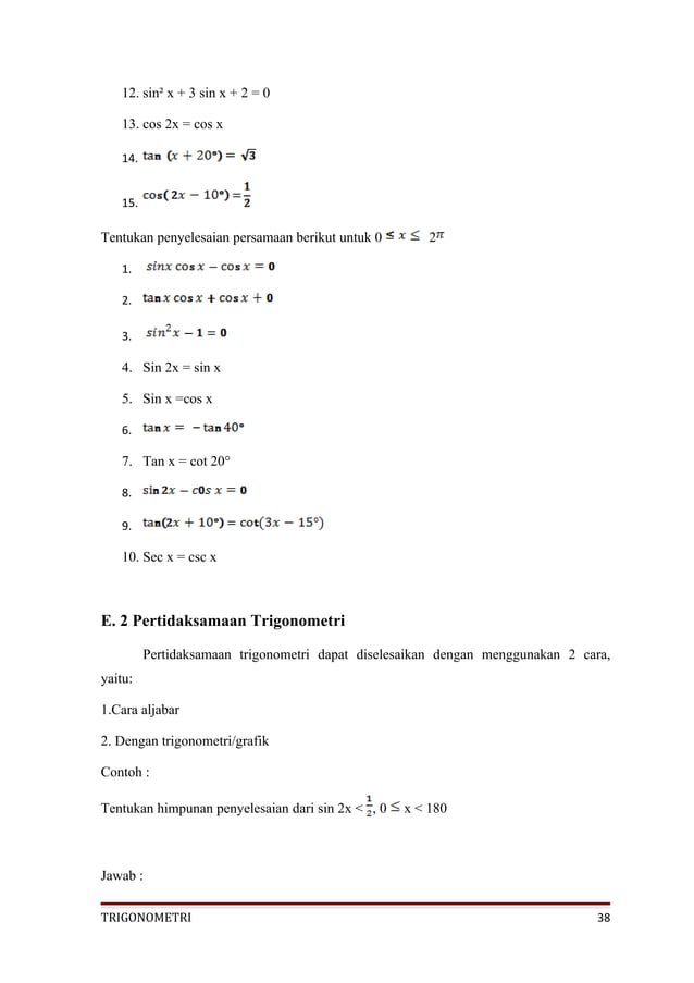 Trigonometri "peta konsep dan LKS" | PDF