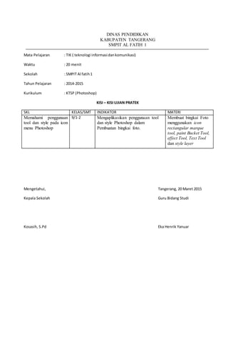 Lks ujian praktek tik 2014 2015 | DOCX