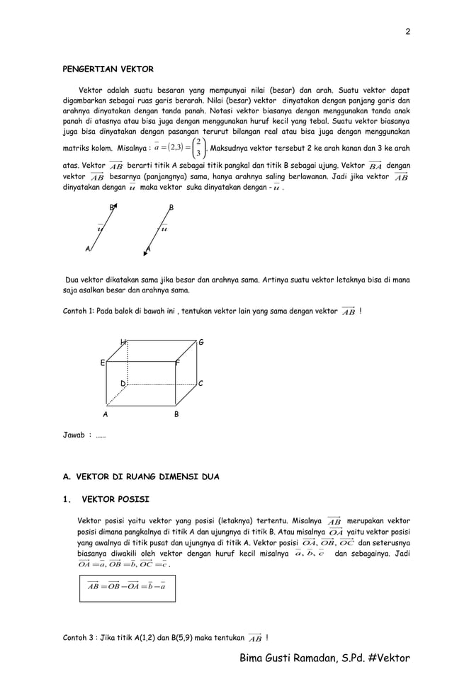Lks vektor x peminatan (Bima gusti Ramadan) | PDF