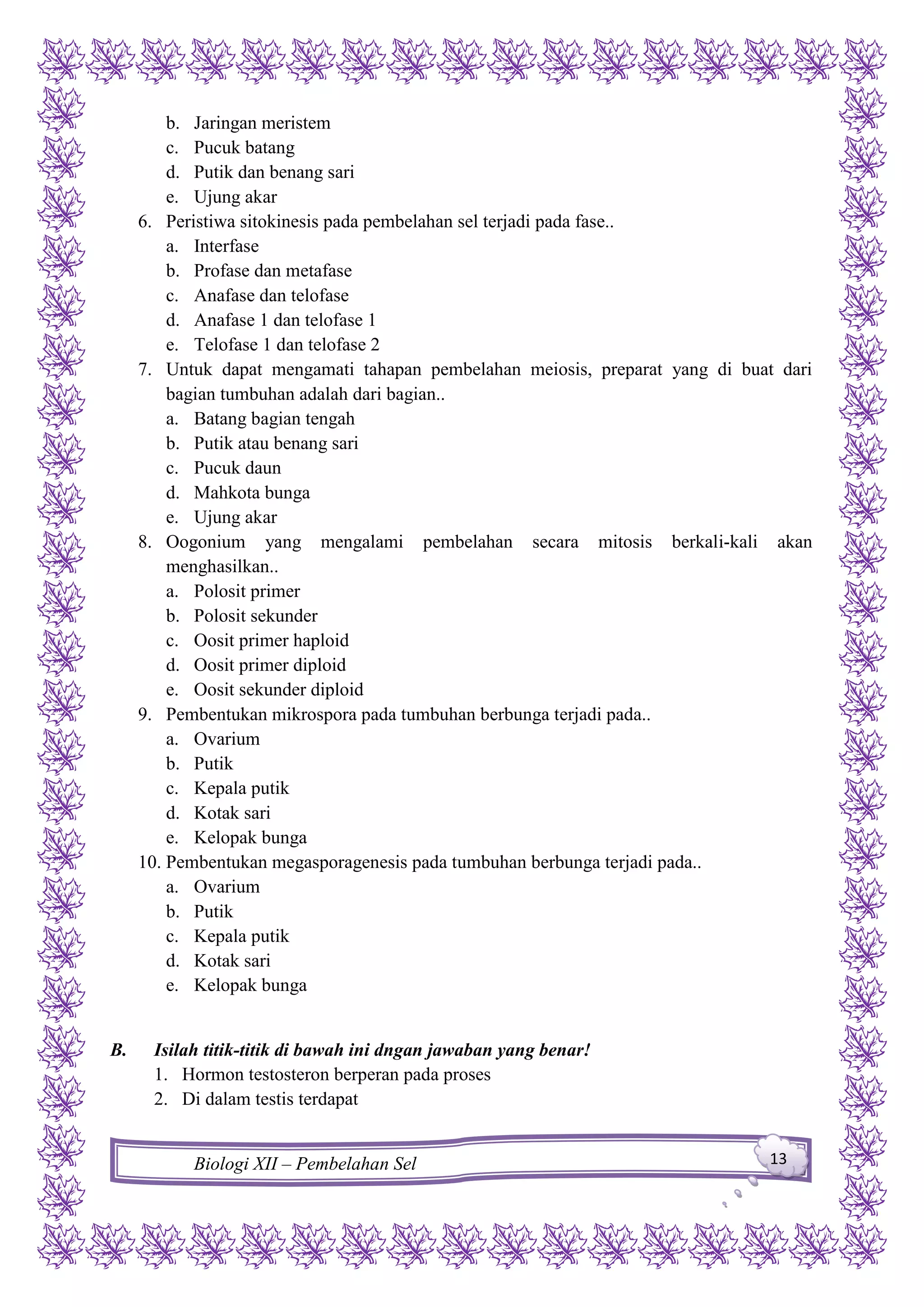 Lks wesi -pembelahan sel- | DOCX