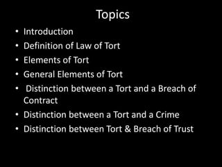Ll.b i lot u 1 origin, nature and scope of law of tort | PPTX