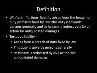 Ll.b i lot u 1 origin, nature and scope of law of tort | PPTX