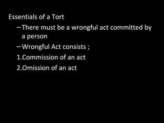 Ll.b i lot u 2 elements of tort | PPT