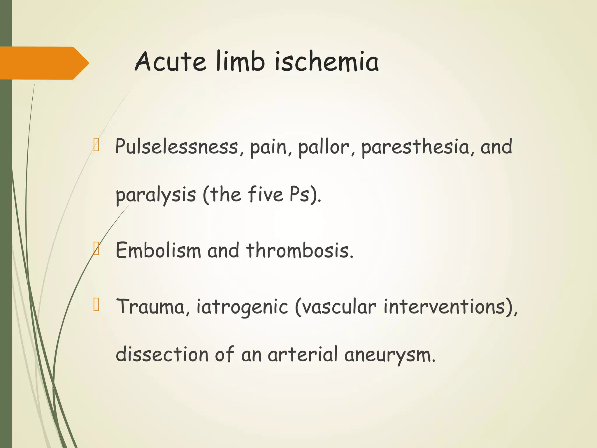 Anesthesia for Lower limb revascularization | PPT