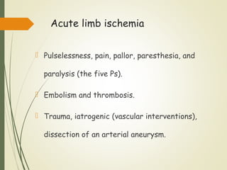 Anesthesia for Lower limb revascularization | PPT