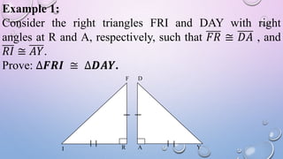 Leg Leg Congruence Theorem and LEg Acute angle Congruence Theorem | PPTX