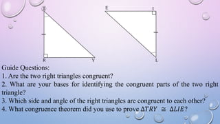Leg Leg Congruence Theorem and LEg Acute angle Congruence Theorem | PPTX