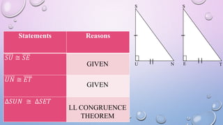 Leg Leg Congruence Theorem and LEg Acute angle Congruence Theorem | PPTX