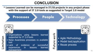 Lessons Learned Model for Projects Supported by Web 2.0 Tools: a Mixed ...