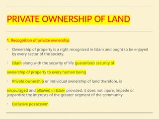 Land Law 1 - LAND OWNERSHIP IN ISLAM (1).pptx